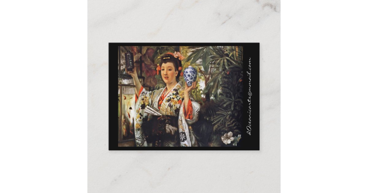 Geisha Girl Holding Ginger Jar Business Card | Zazzle