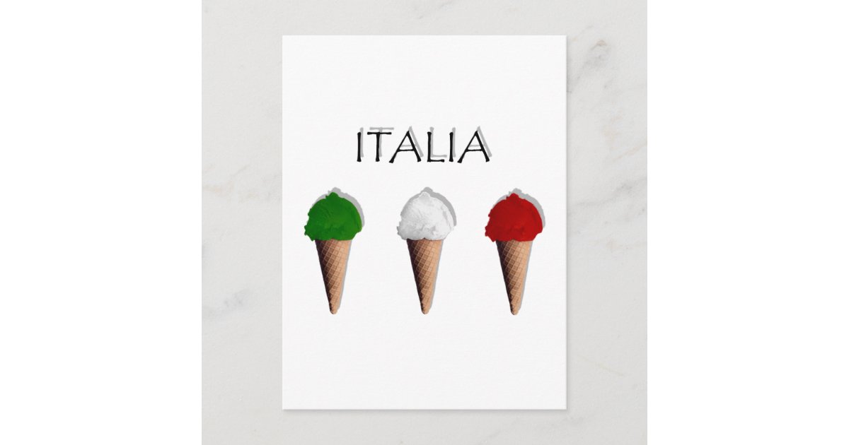 Gelati Iatalian Ice Cream flag of Italy Italia Postcard | Zazzle