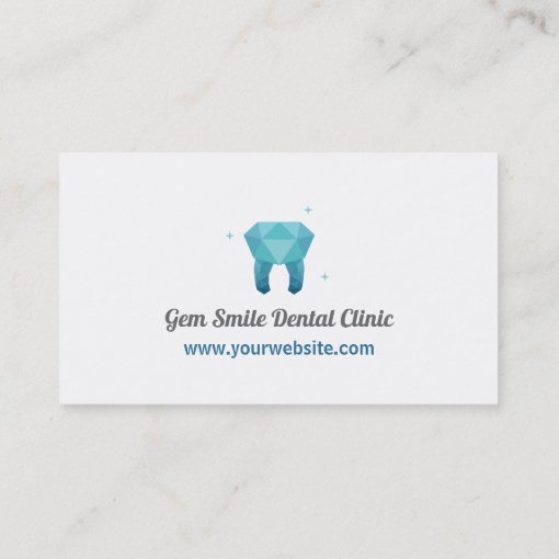 Gem Tooth Logo Dentist Business Cards | Zazzle