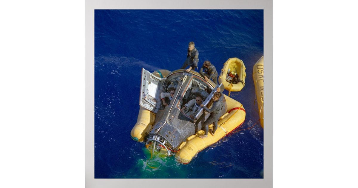 Gemini 8 Capsule Armstrong Scott Recovery C 1966 Poster | Zazzle