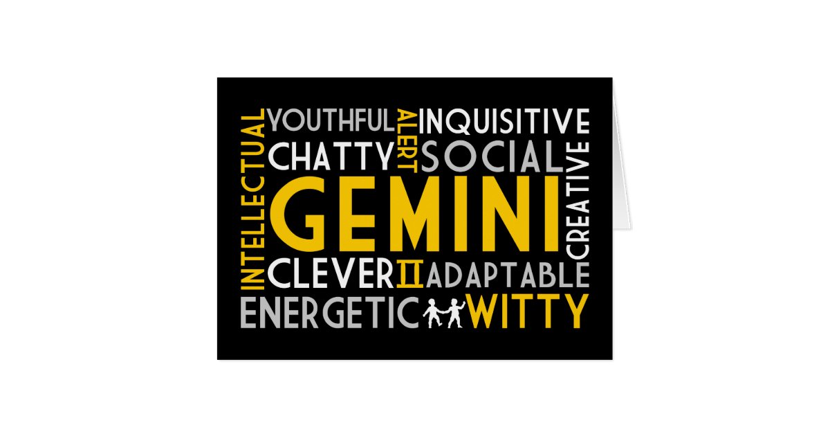 Gemini Astrology Word Collage Card | Zazzle