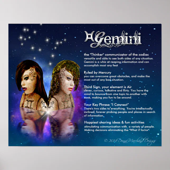 Gemini Characteristics Poster | Zazzle