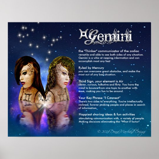 Gemini Characteristics Poster | Zazzle.com