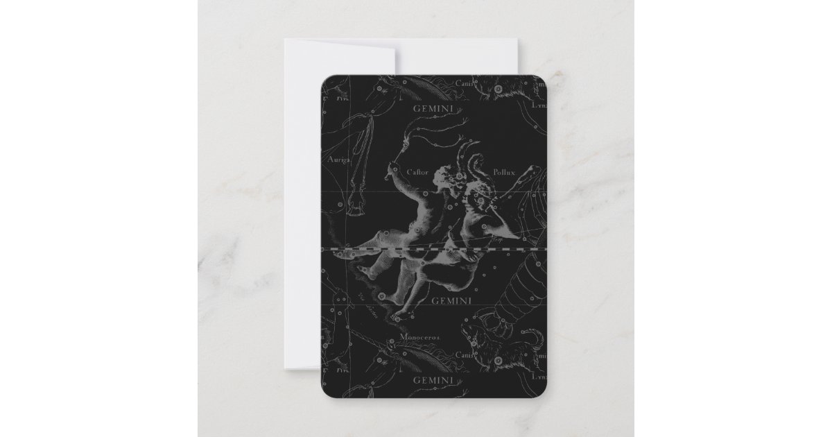 Gemini Constellation Map Engraving by Hevelius | Zazzle