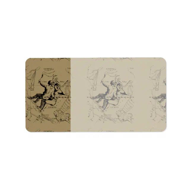 Gemini Constellation Map Hevelius circa 1690 Label | Zazzle