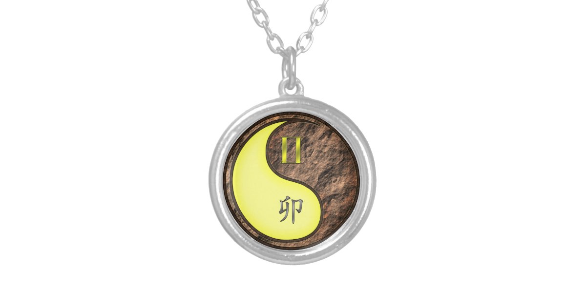 Gemini & Earth Rabbit Silver Plated Necklace | Zazzle