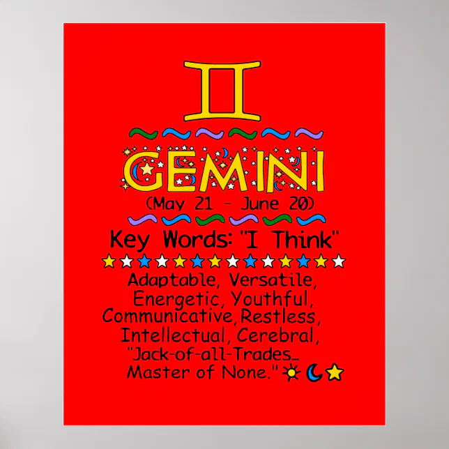 GEMINI POSTER | Zazzle