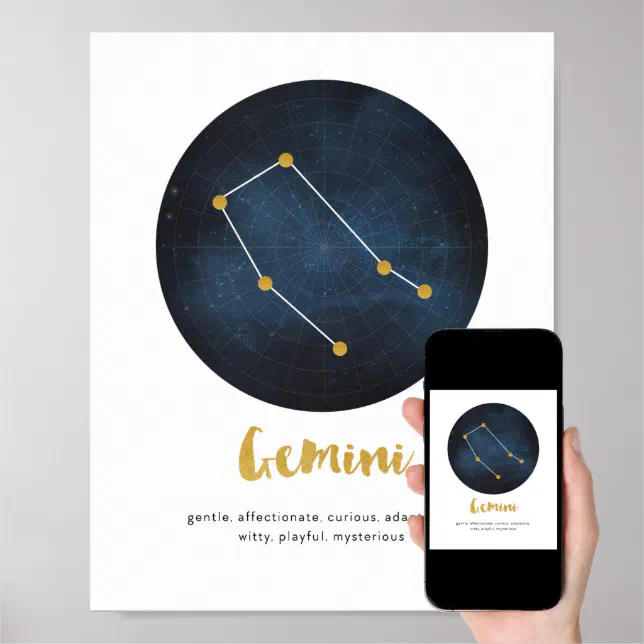 Gemini star sign print | Zazzle