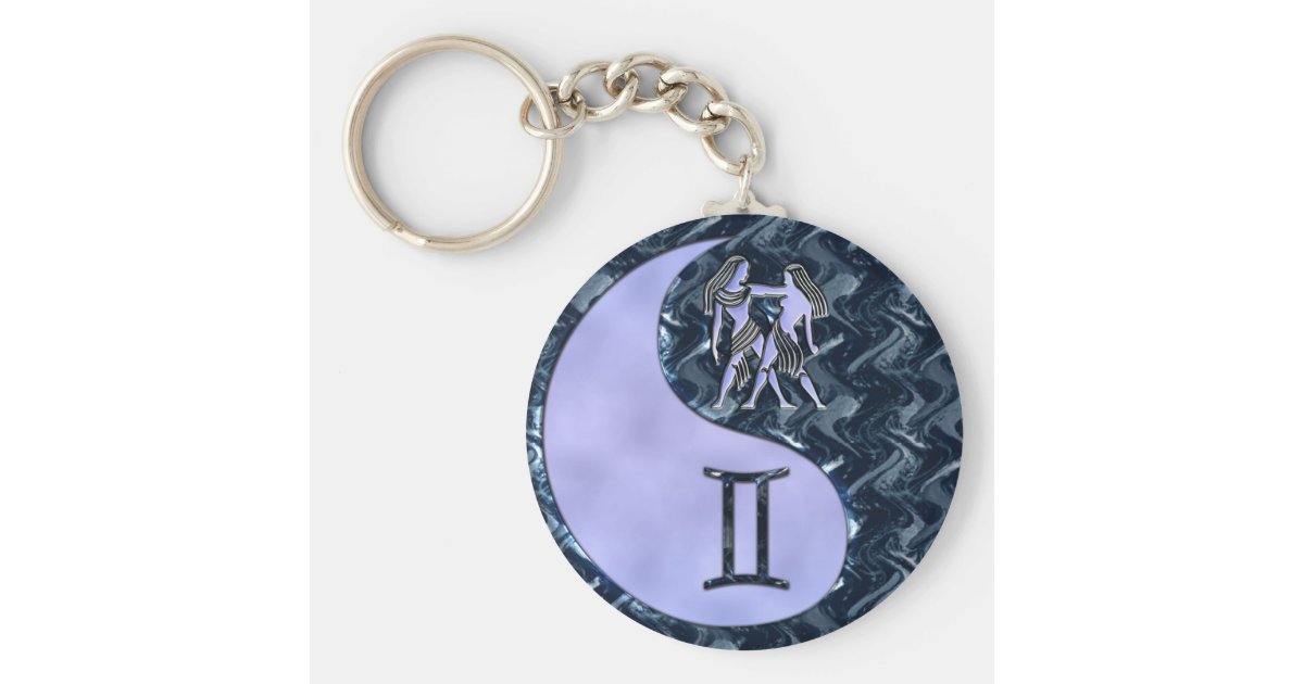 Gemini Yin Yang Keychain | Zazzle