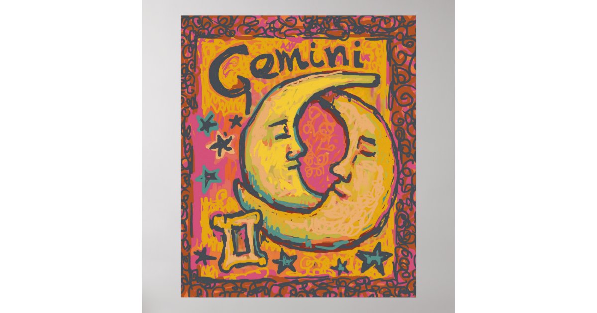 Gemini Zodiac Art Poster | Zazzle