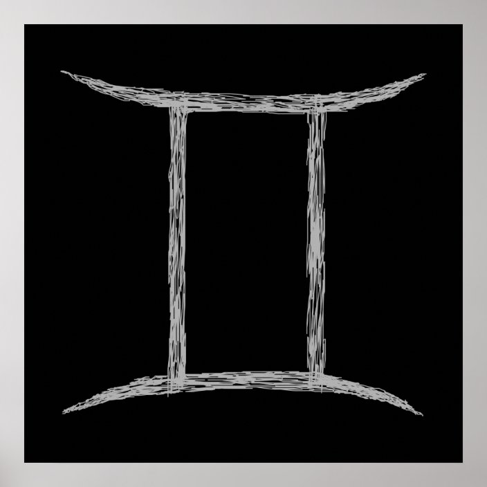 Gemini. Zodiac Astrology Sign. Black. Poster | Zazzle.com