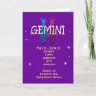 Zodiac Birthday - Gemini Card | Zazzle.com