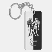 Gemini Zodiac Sign, Black & White Keychain | Zazzle