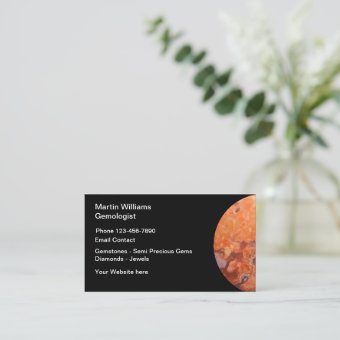 Gemologist Modern Passion Agate Business Card | Zazzle
