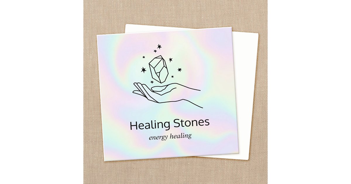 Gemstone Crystal Chakra Healer Square Business Card | Zazzle