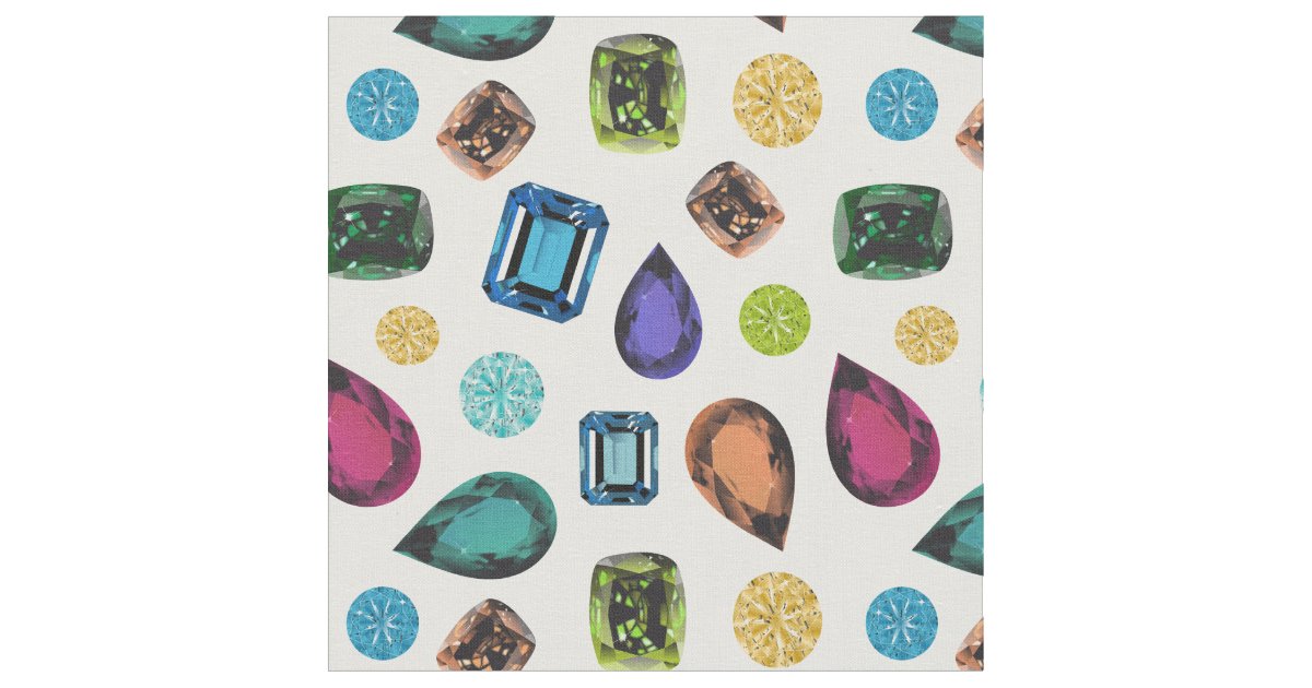 Gemstones Fabric | Zazzle