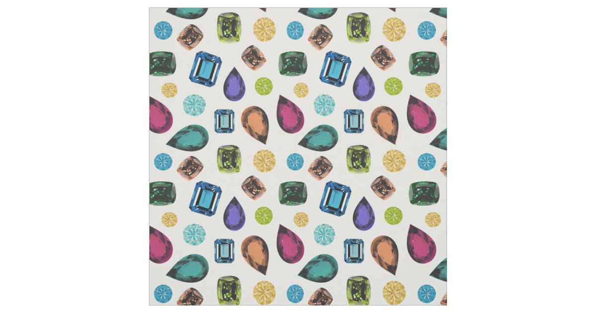 Gemstones Fabric | Zazzle