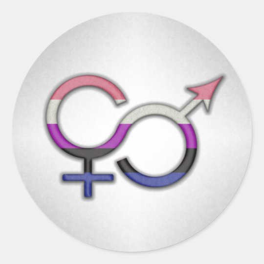 Gender Fluid Symbol Classic Round Sticker | Zazzle.com