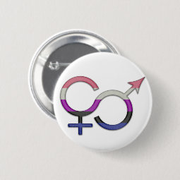 Gender Fluid Symbol in Pride Flag Colors Button | Zazzle