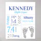 Gender Neutral Baby Birth Stats Sign Footprint | Zazzle