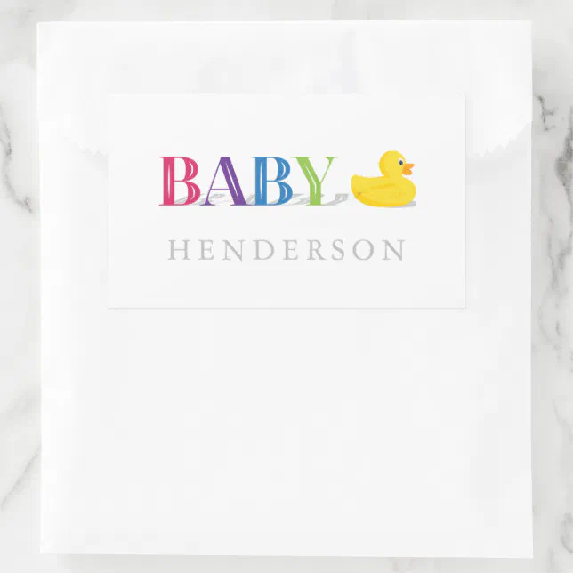 Gender Neutral Baby Shower Favor Rectangular Sticker | Zazzle