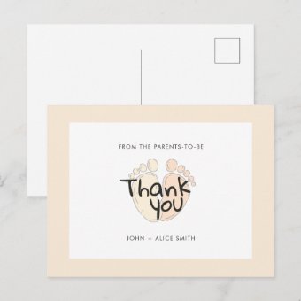 Gender Neutral Baby Shower Thank You Card | Zazzle