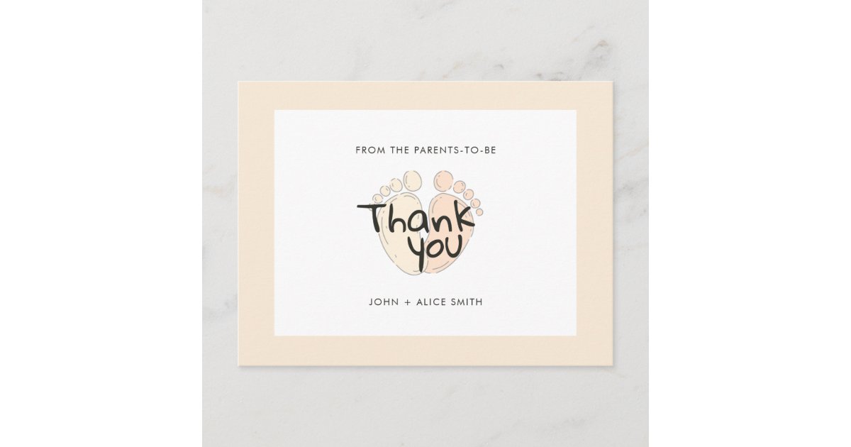 Gender Neutral Baby Shower Thank You Card | Zazzle