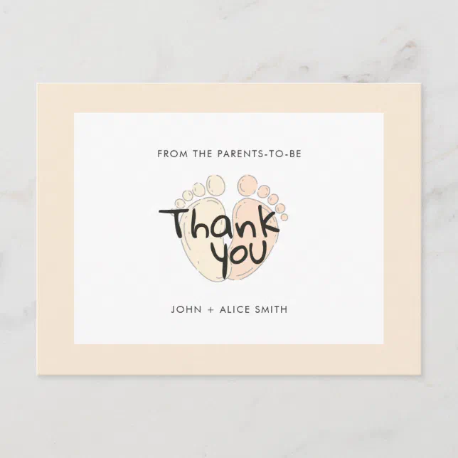 Gender Neutral Baby Shower Thank You Card | Zazzle