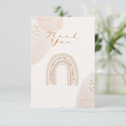 Gender Neutral Bohemian Rainbow Calligraphy Thank You Card | Zazzle