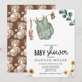 Gender Neutral Boho | Watercolor Baby Shower Invitation | Zazzle