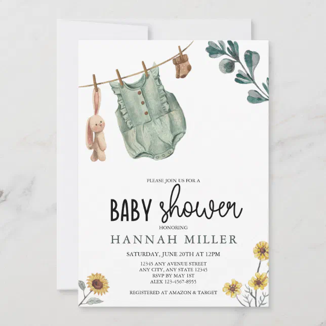 Gender Neutral Boho | Watercolor Baby Shower Invitation | Zazzle