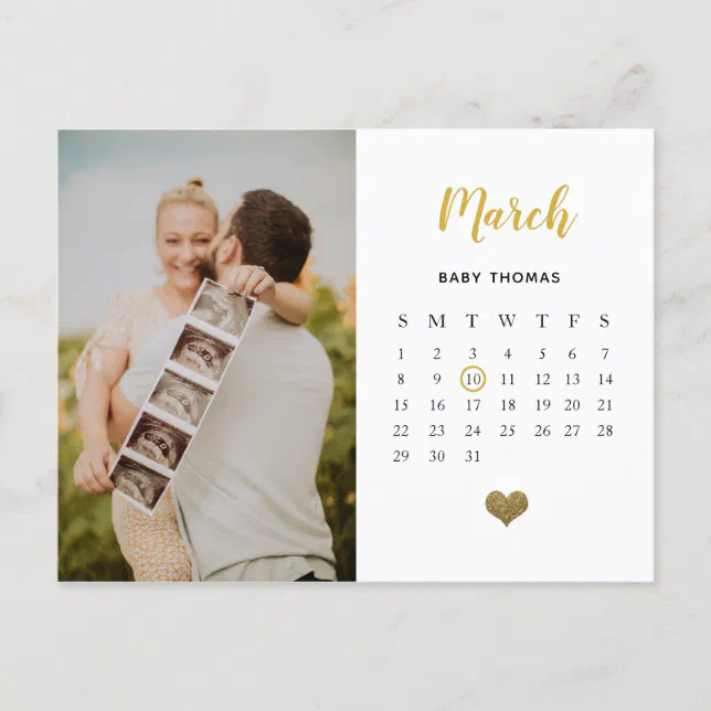 Gender neutral calendar Pregnancy reveal/ birth An Announcement ...