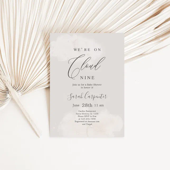 Gender Neutral Cloud 9 Baby Shower Invitation | Zazzle