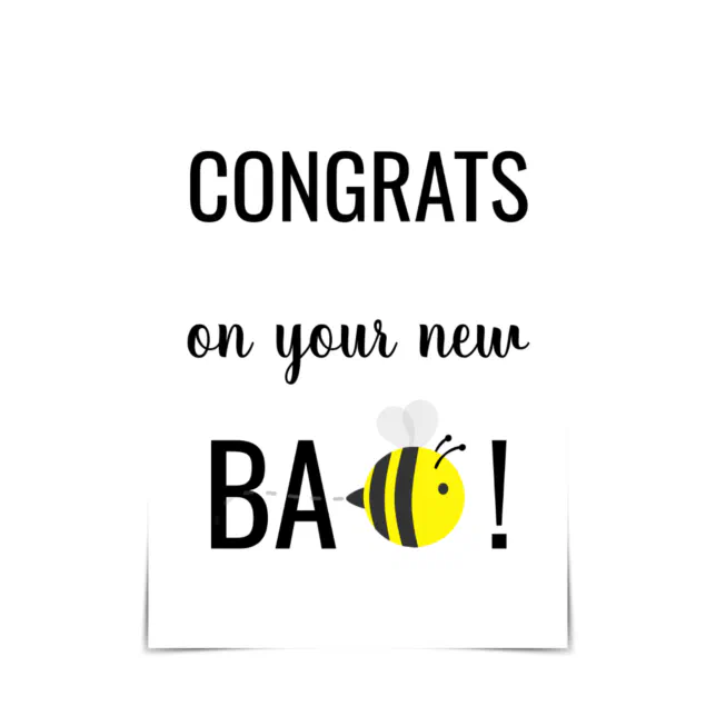 Gender-Neutral Congratulations "BaBEE" New Baby Card | Zazzle