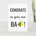 Gender-Neutral Congratulations "BaBEE" New Baby Card | Zazzle