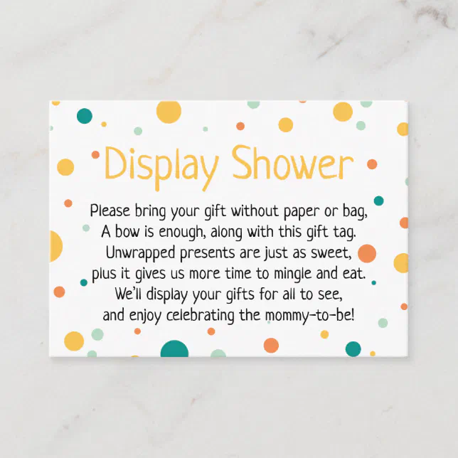 Gender Neutral Display Baby Shower Dots Gift Card | Zazzle