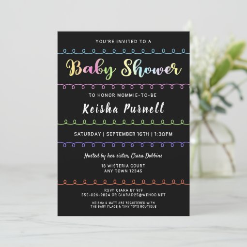Gender Neutral Fun Loops Baby Shower Invitation | Zazzle
