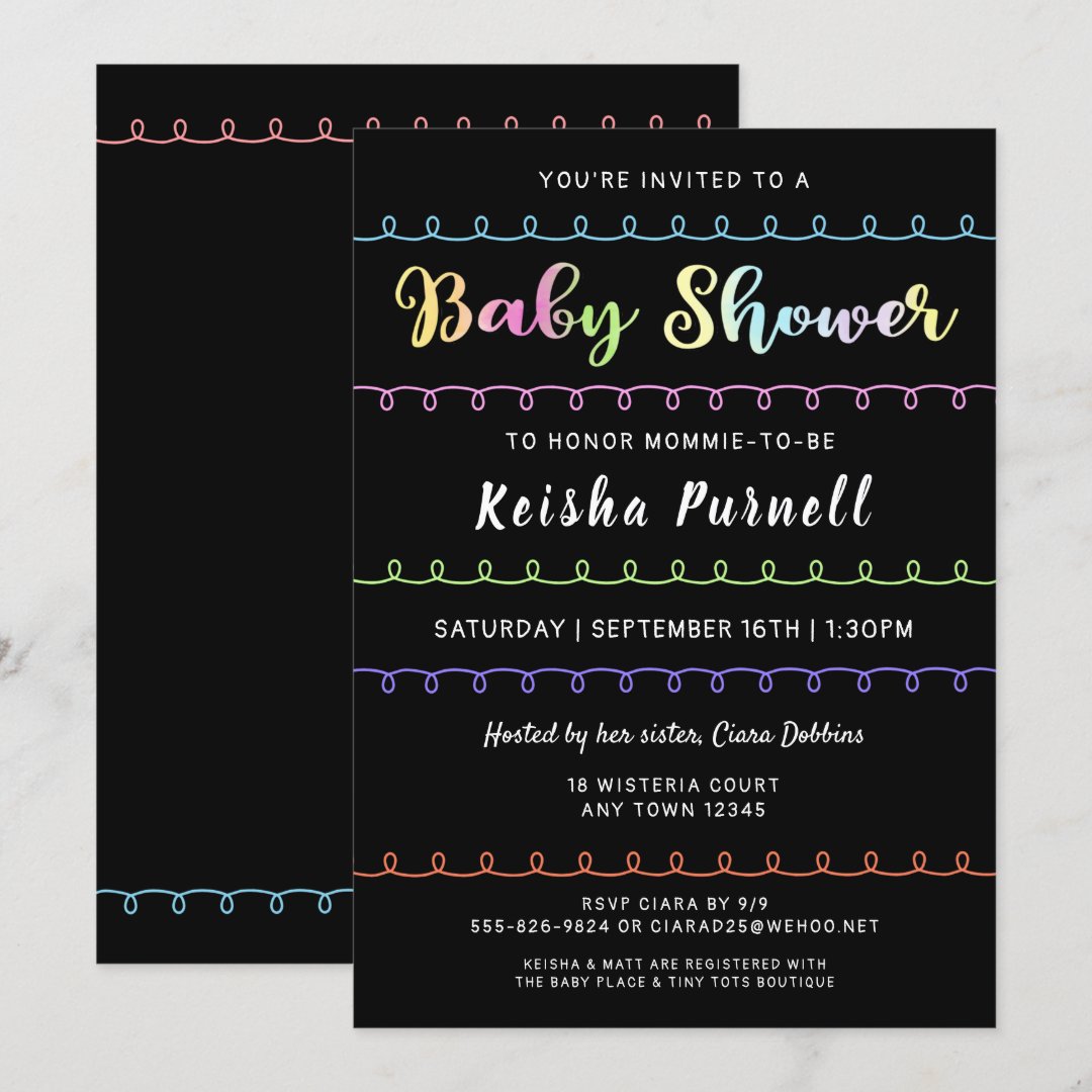 Gender Neutral Fun Loops Baby Shower Invitation | Zazzle