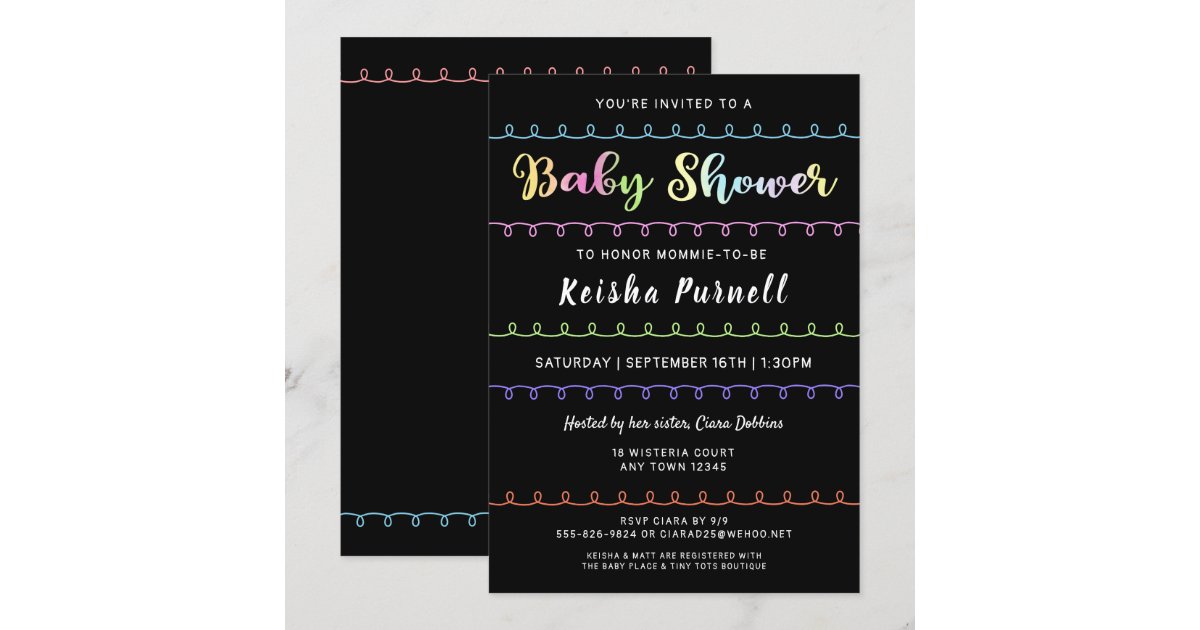 Gender Neutral Fun Loops Baby Shower Invitation | Zazzle