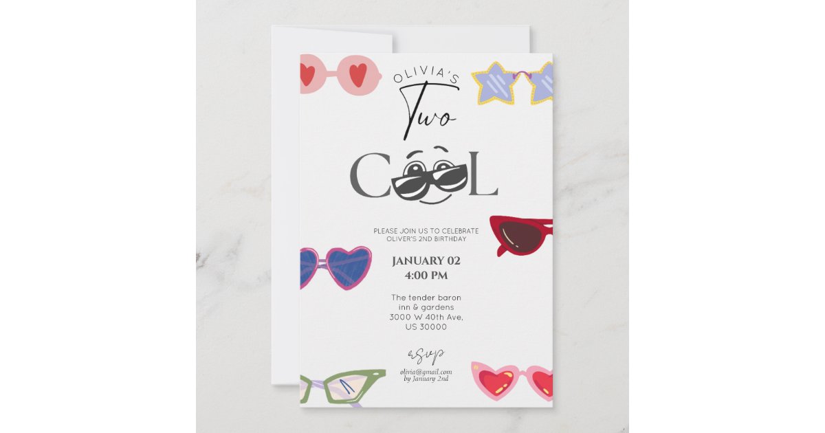 Gender neutral funny second birthday invitation | Zazzle
