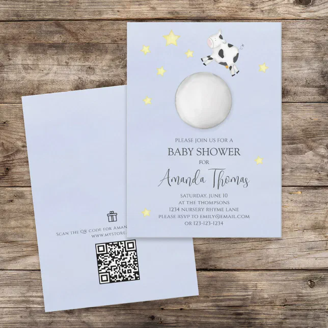 Gender Neutral Nursery Rhyme Gift Registry QR Code Invitation | Zazzle