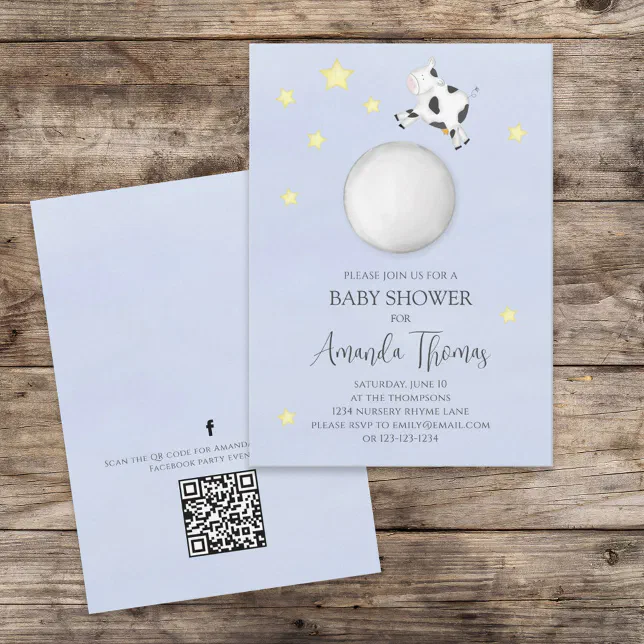 Gender Neutral Nursery Rhyme QR Code Social Media Invitation | Zazzle