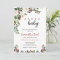 Gender Neutral Santa Baby Christmas Baby Shower Invitation | Zazzle