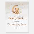 Gender Neutral Teddy Bear Baby Shower Welcome Sign | Zazzle