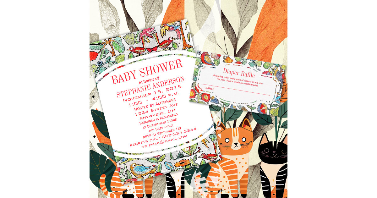 Gender Neutral Woodland Creatures Baby Shower Invitation | Zazzle