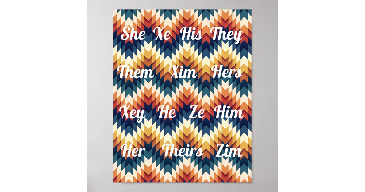 Gender Pronoun Poster | Zazzle