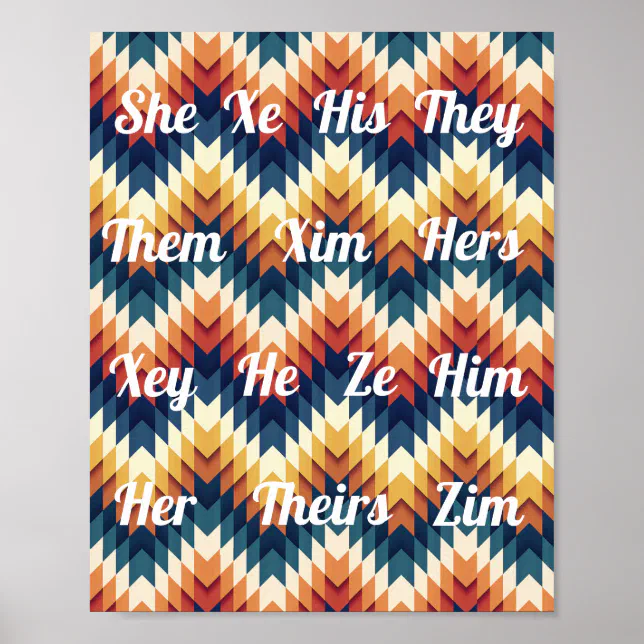 Gender Pronoun Poster | Zazzle