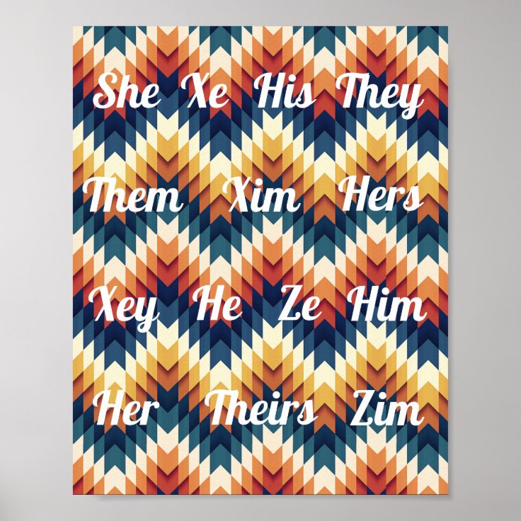 Gender Pronoun Poster | Zazzle