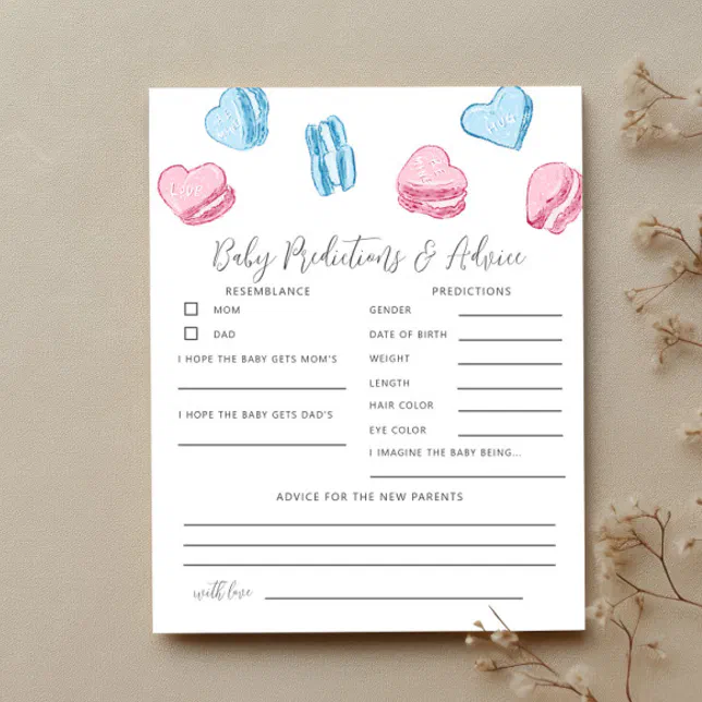 Gender Reveal Baby Predictions Game | Zazzle