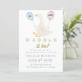Gender Reveal Baby Pregnancy Waddle It Be Goose Invitation | Zazzle